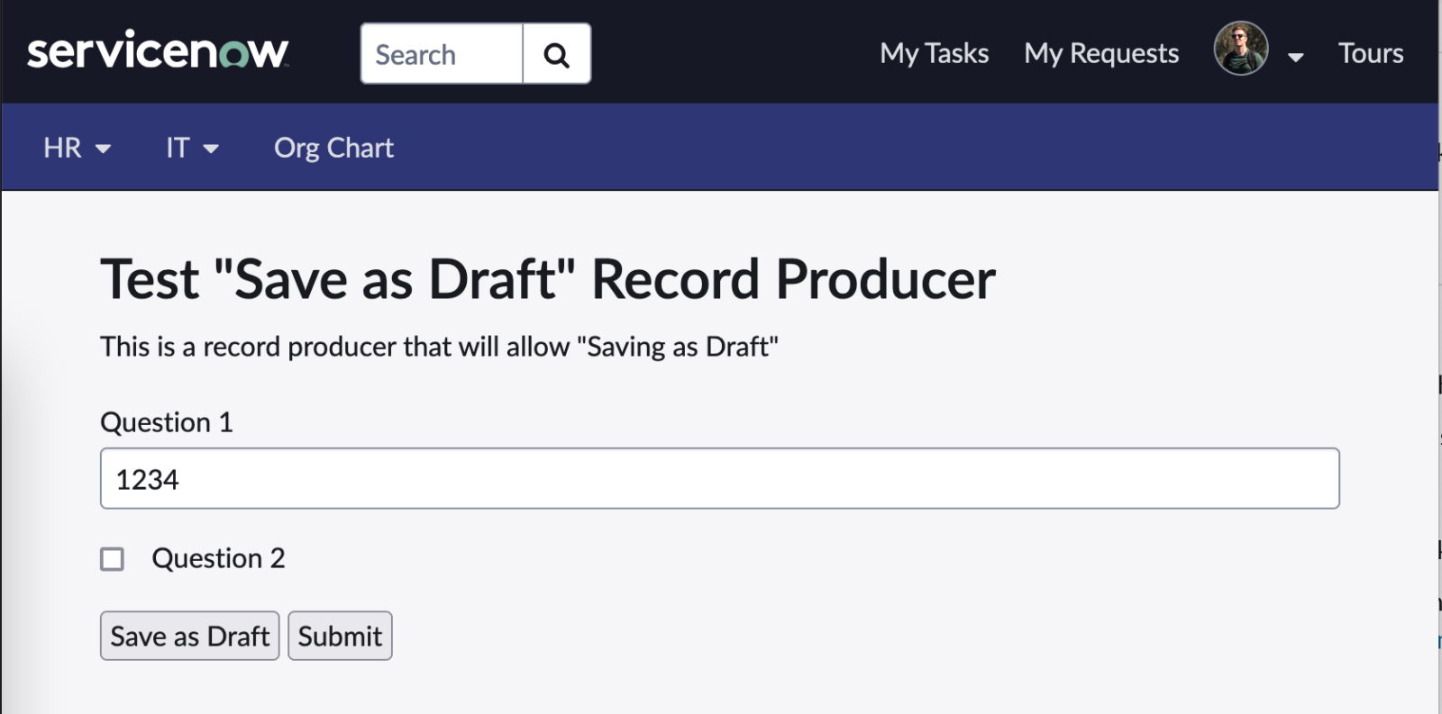 "Save-as-Draft" Record Producers in Service Portal - DylanLindgren.com